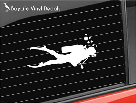 Scuba Diver Vinyl Decal Scuba Diving Sticker Decal Snorkeling Decal
