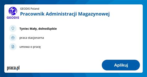 Archiwalna Oferta Nr 8500890 Pracownik Administracji Magazynowej