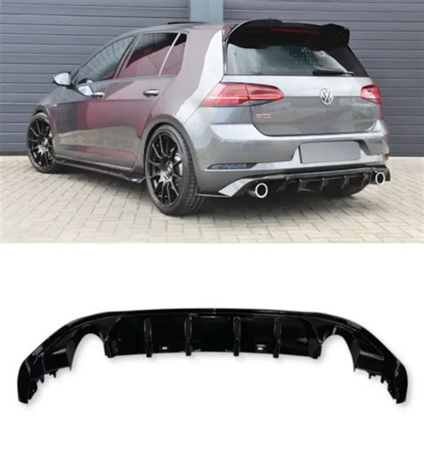 Rear Diffuser Bumper Gti Tcr Look Gloss Black For Vw Golf Mk7 5 2017