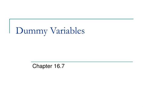 PPT Dummy Variables PowerPoint Presentation Free Download ID 3012299