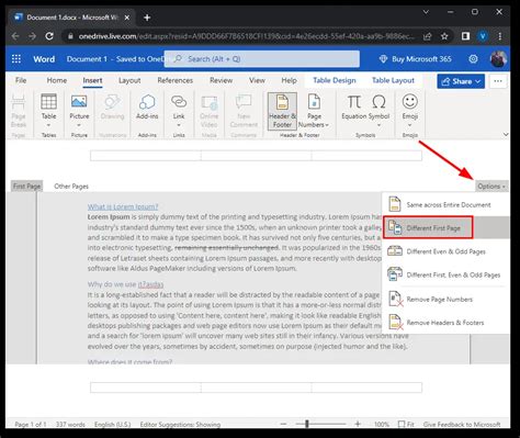 How To Add A Header Only To The First Page In Microsoft Word Splaitor