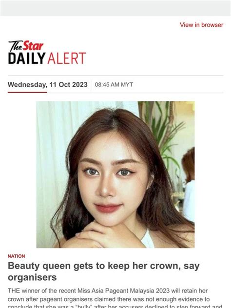 Star Publications Beauty Queen Gets To Keep Her Crown Say Organisers