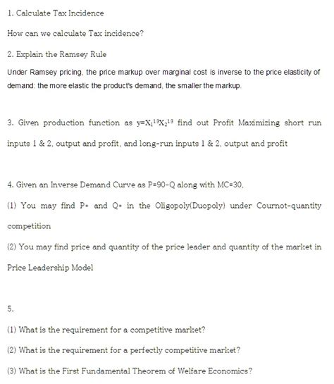 Solved Lcalculate Tax Incidence How Can We Calculate Tax Incidence 2