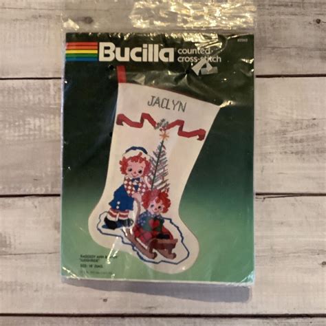 Bucilla Christmas Stocking Raggedy Ann Andy Sleighride Counted Cross