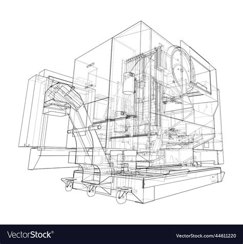 Metalworking Cnc Milling Machine Royalty Free Vector Image