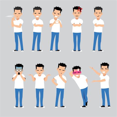 Men Various Expression Part 1 14995124 Vector Art At Vecteezy