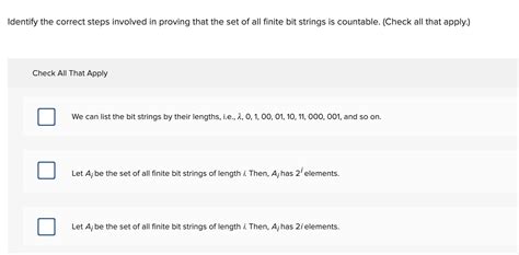 Solved Identify The Correct Steps Involved In Proving That