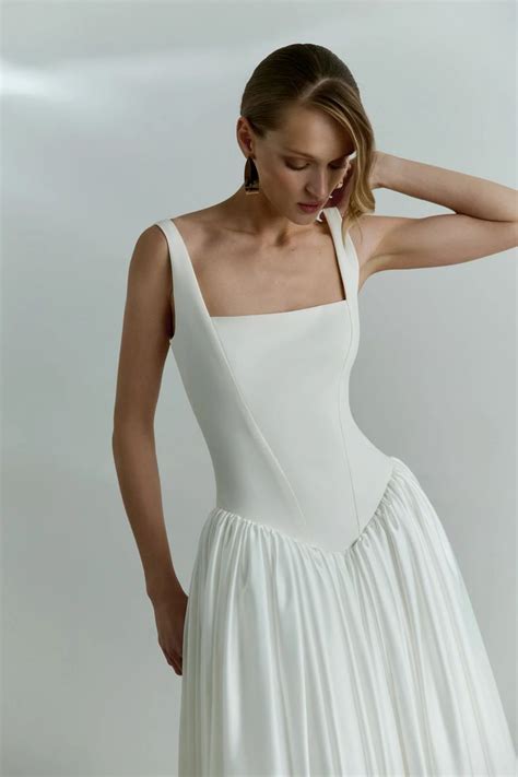 Drop Waist Wedding Dress Square Neck Basque Waist Wedding Dress
