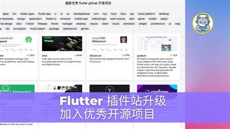 Flutter 插件站新升级 加入优秀 Github 开源项目 独立开发猫哥 Youtube