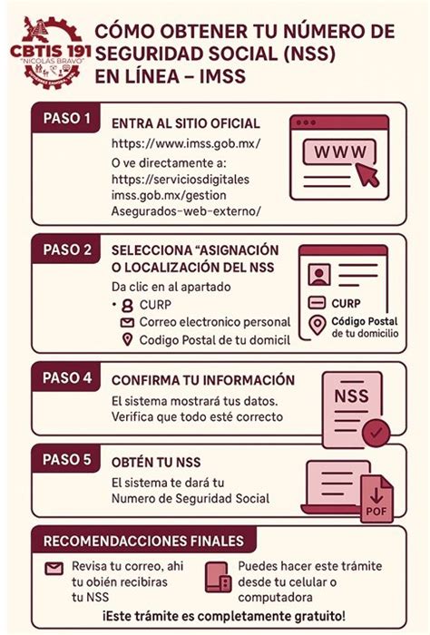 Cbtis Cómo Obtener Tu Número De Seguridad Social Nss En Línea