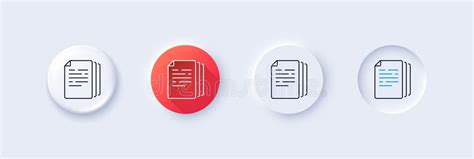 Copy Documents Line Icon Doc File Duplicates Sign Line Icons Vector