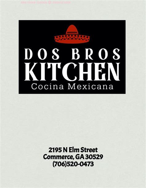 Online Menu Of Dos Bros Kitchen Restaurant Commerce Georgia 30529