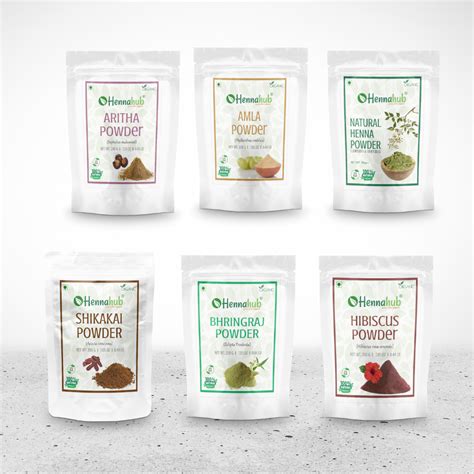 Natutal Amla Shikakai Reetha Hibiscus Bhringraj And Henna Powder F