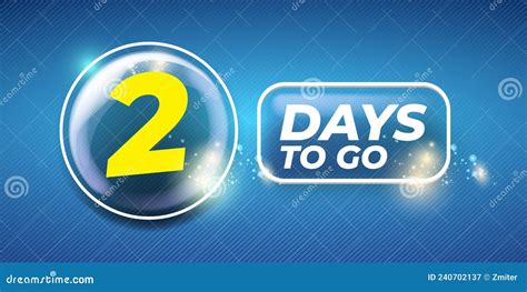 Two Days To Go Countdown Blue Horizontal Banner Design Template 2 Days
