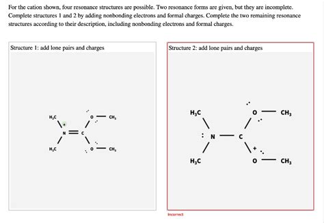 Solved For The Cation Shown Four Resonance Structures Are