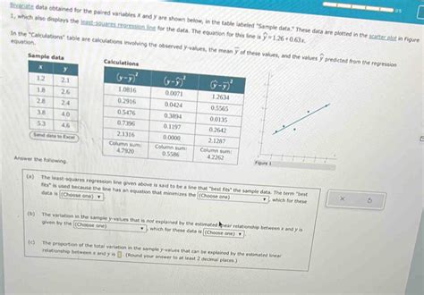 Solved Bivariate Data Obtained For The Paired Variables X And Y