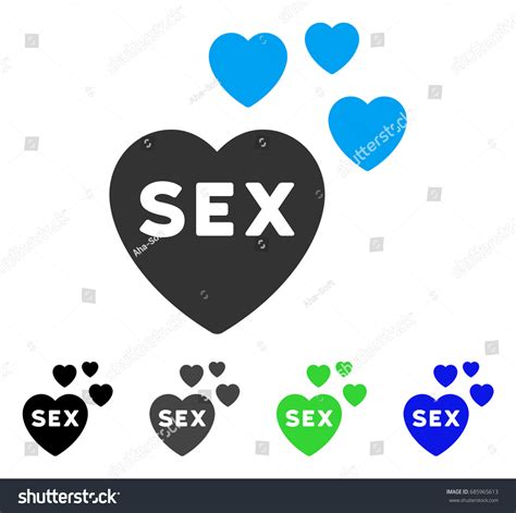 Sex Hearts Flat Vector Illustration Colored เวกเตอร์สต็อก ปลอดค่า