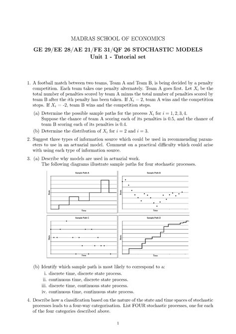 Stochastic Models Unit1 Tutorial Set Madras School Of Economics Ge 29