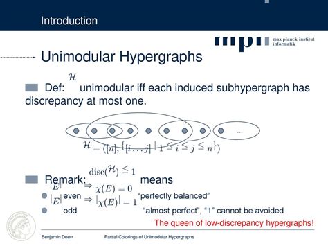 Benjamin Doerr Partial Colorings Of Unimodular Hypergraphs Ppt Download