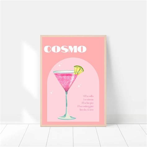 Cosmo Cocktail Print Retro Artwork Cosmopolitan Poster Printable