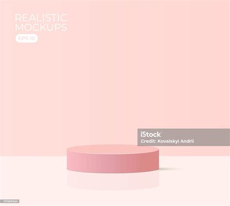 화장품에 대한 현실적인 연단 모형 3d 제품 디스플레이 프리젠 테이션을위한 파스텔 최소 장면 eps 10 0명에 대한 스톡 벡터 아트 및 기타 이미지 istock