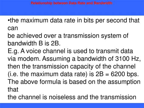Ppt Relationship Between Data Rate And Bandwidth Arafat El Madhoun