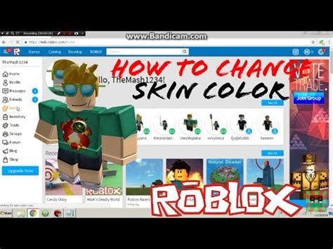 How To Change Your Skin Color On ROBLOX YouTube