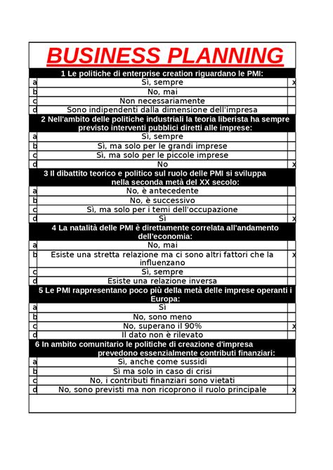 Businessplanning Management Lm 77 Mercatorum Prove Desame Di