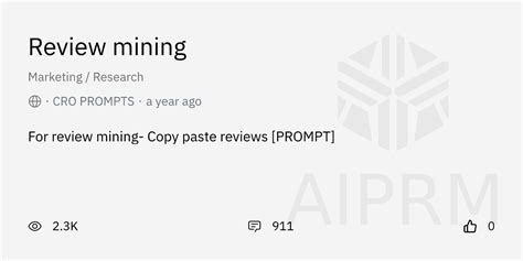 prompt review mining by cro prompts aiprm for chatgpt