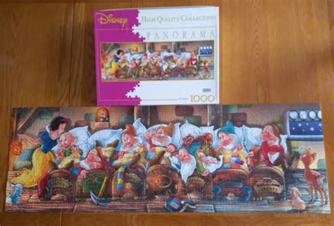 Rare Disney Snow White And Seven Dwarfs 1000 Piece Panorama Jigsaw Puzzle