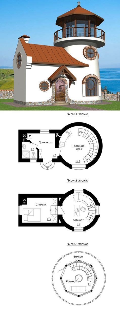 Проект необычного мини дома стилизованного под старинный маяк Не смотря на свои скромные