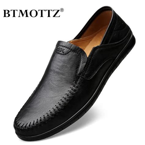 Italian Men Shoes Casual Luxury Brand Summer Mens Loafers Genuine Leather