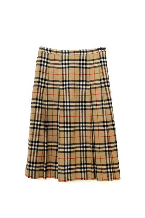 Middellange Vintage Klassieke Burberry Ruit Rok Froufrous
