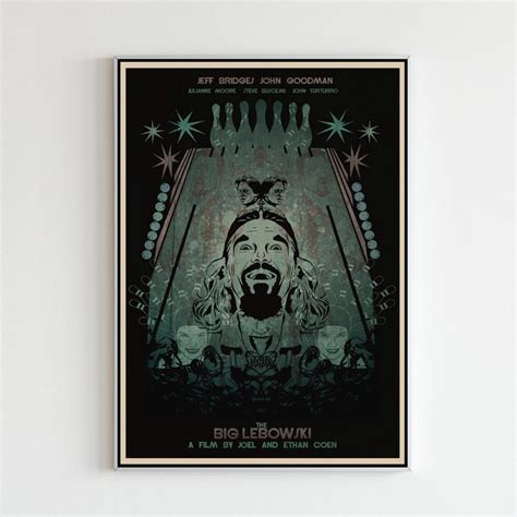 The Big Lebowski Retro Poster Jeffrey Lebowski Wall Art Comedy Film