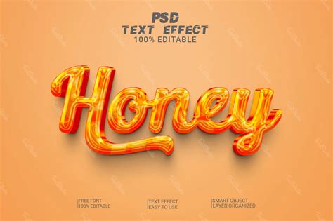 Miel líquido metálico brillante efecto texto 3d Archivo PSD Photoshop