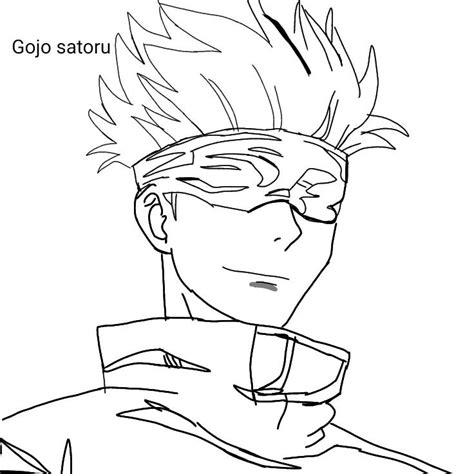 Gojo Satoru Sketsa Menggambar Sketsa Sketsa Anime