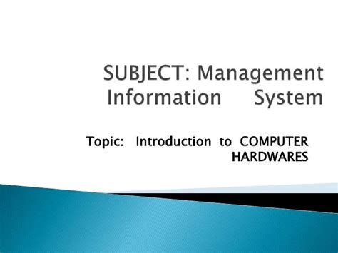 Computer Hardware Presentation