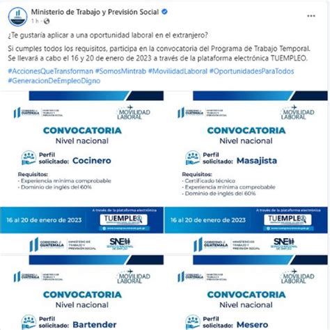 Convocatoria A Guatemaltecos Para Trabajar En El Extranjero Enero 2023