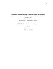 Aljets Week 4 Employee Management System Final SA Docx 1 The