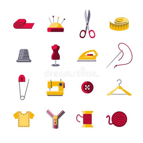 Sewing Icons Stock Vector Illustration Of White Sewing 10202936
