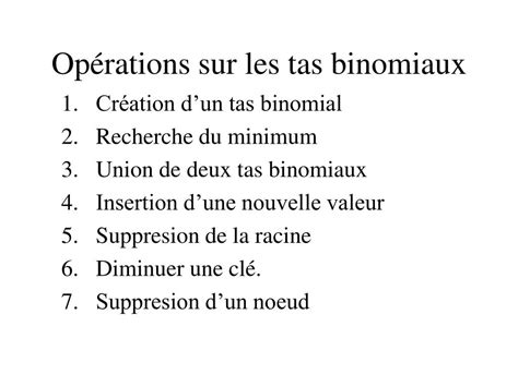 Ppt Les Arbres Et Tas Binomiaux Powerpoint Presentation Free