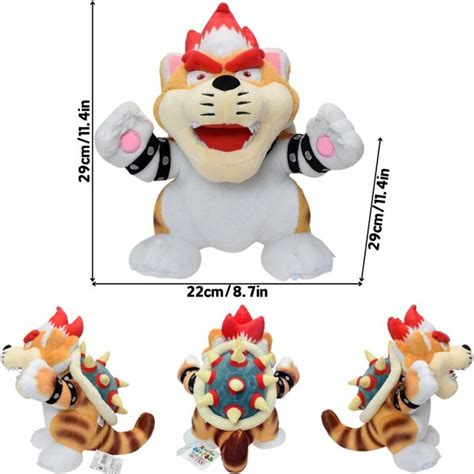 Kawaii Mario Bros Green Bowser Meowser Mushroom Hat Soft Plush Toys