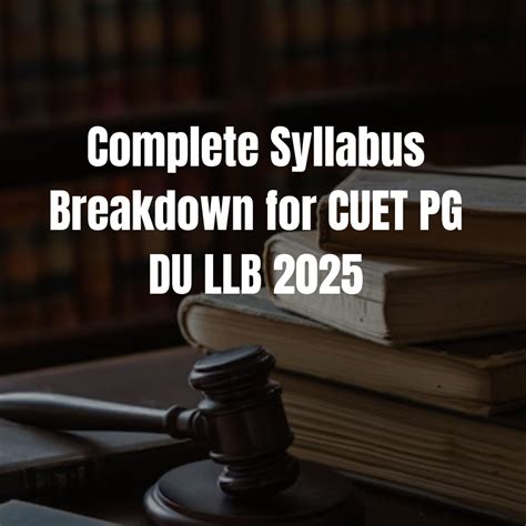 Complete Syllabus Breakdown For CUET PG DU LLB NLTI