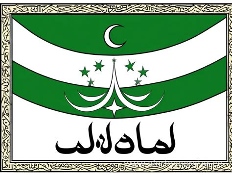 Arab Empire Flag Tricolor Rectangular Design With Islamic Crescent Ai