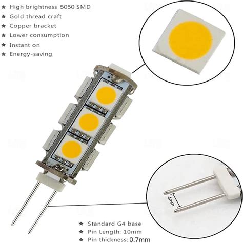G4 Bi Pin Led Bulbs 13 5050 Smd 2w G4 Led Bulb 12v Dc Bi Pin Base Super