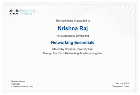 Krishna Raj On Linkedin Cisconetworkingessentials Networking