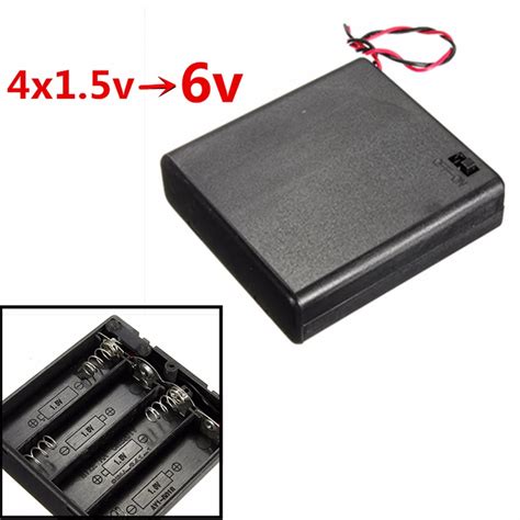 Leory 2pcs 6v 4 Slots Aa Battery Holder Case Slot Holder Plastic