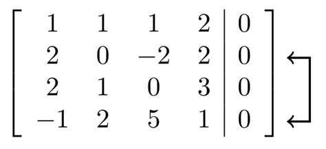 Matrices Row Reduction Arrow To Indicate Row Switch TeX LaTeX Stack Exchange