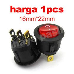 Jual Saklar Switch Bulat 3 Pin Logo 0I RAYDEN Dengan Lampu Indikator