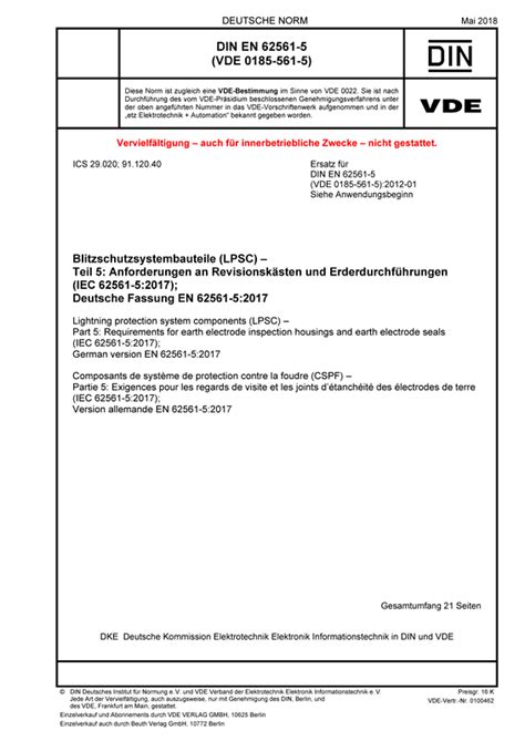 Din En 62561 5 Vde 0185 561 5 2018 05 Normen Vde Verlag